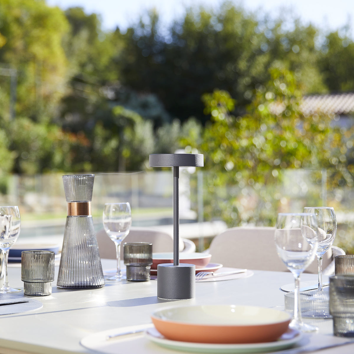 2 Lampe de table sans fil ROBY Gris H30cm – LUMISKY.COM